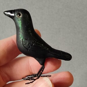 Standing Simple Crow "blind Box" Polymer Clay Miniature Hand Sculpted ...