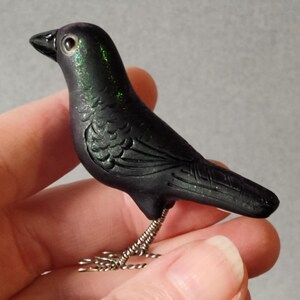 Standing Simple Crow "blind Box" Polymer Clay Miniature Hand Sculpted ...