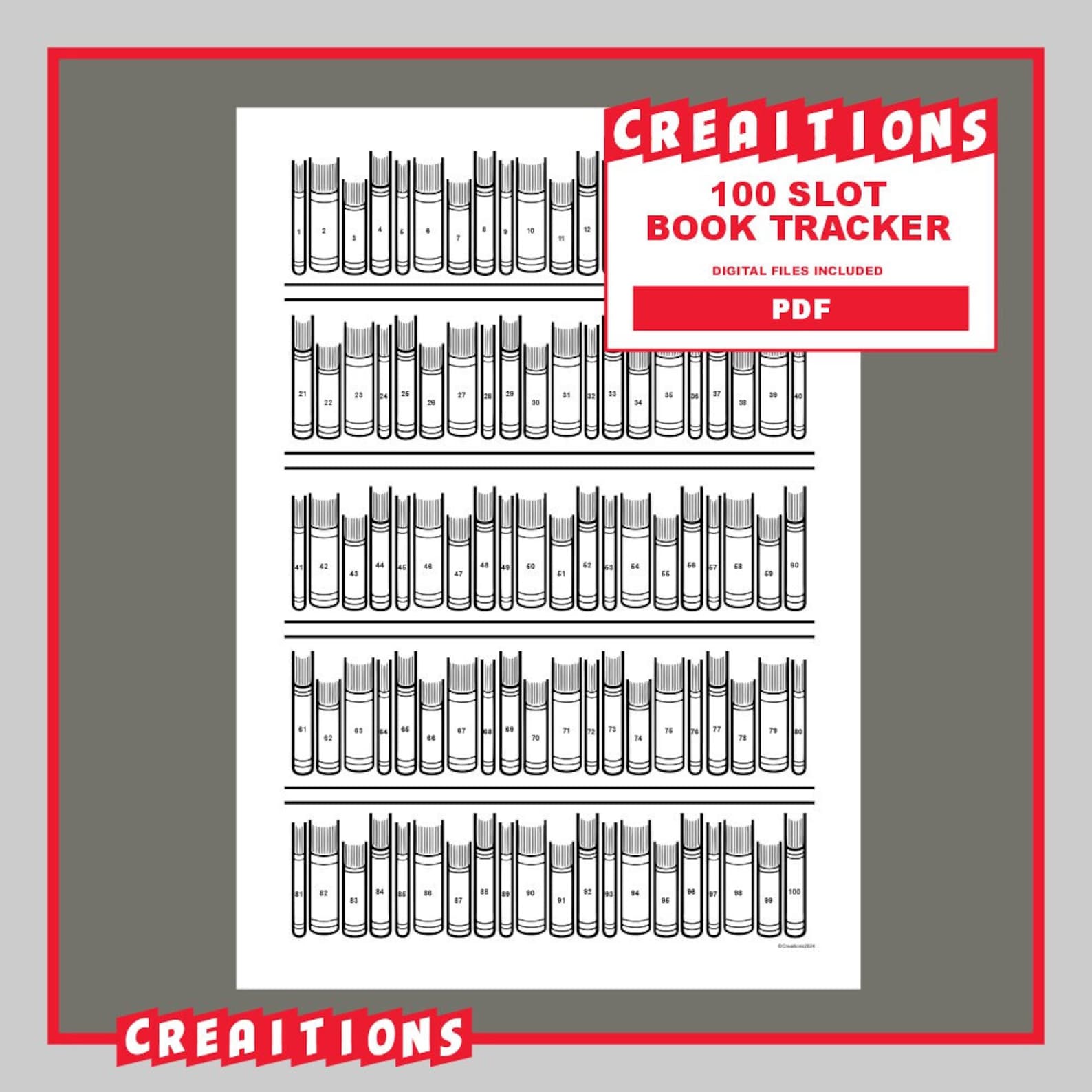 Reading Tracker Printable, Bookshelf Reading Log, Book Tracker, Reading ...
