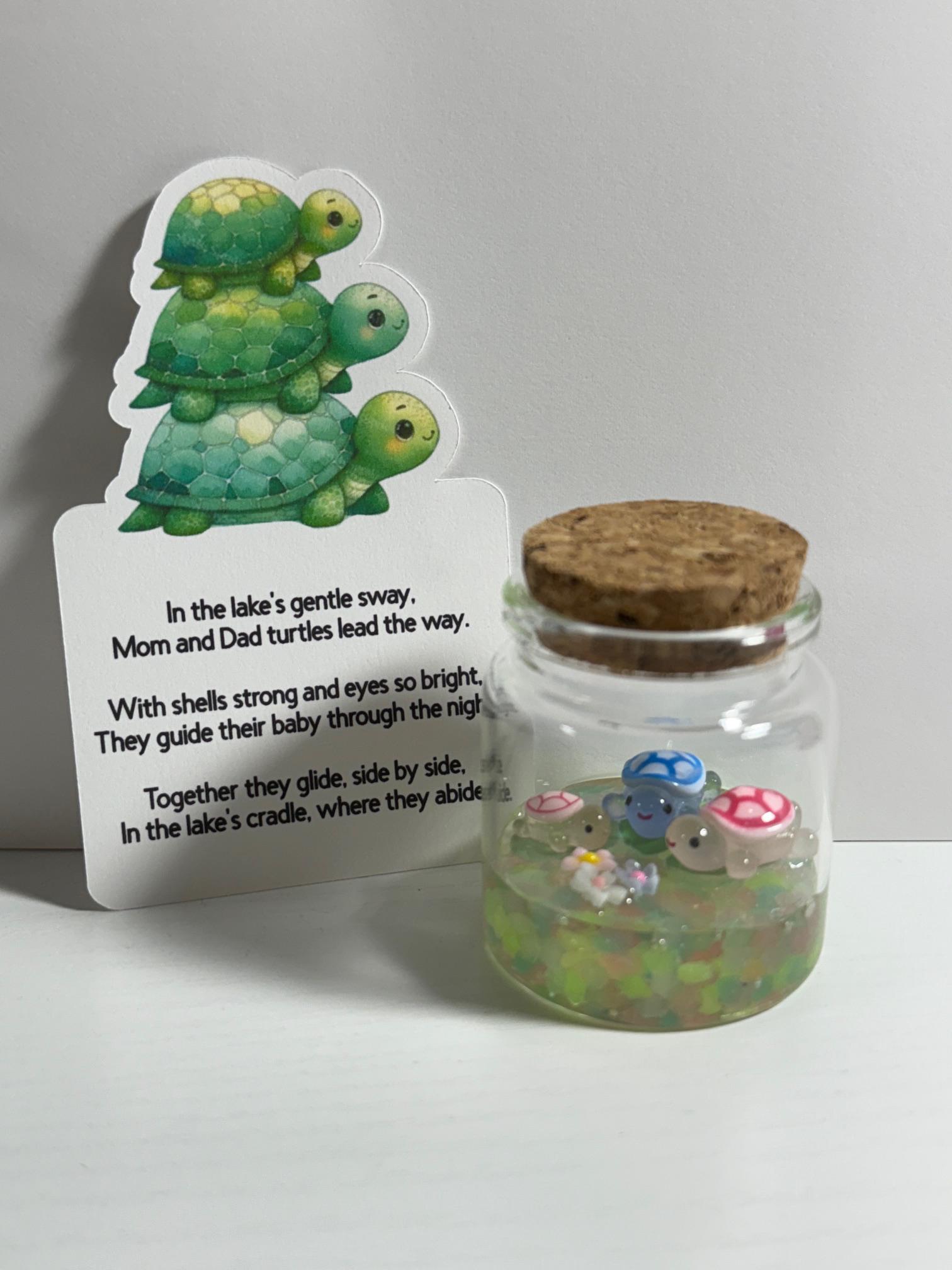 Adorable Mini/miniature Turtle Family in Glass Jar. the Turtles and ...