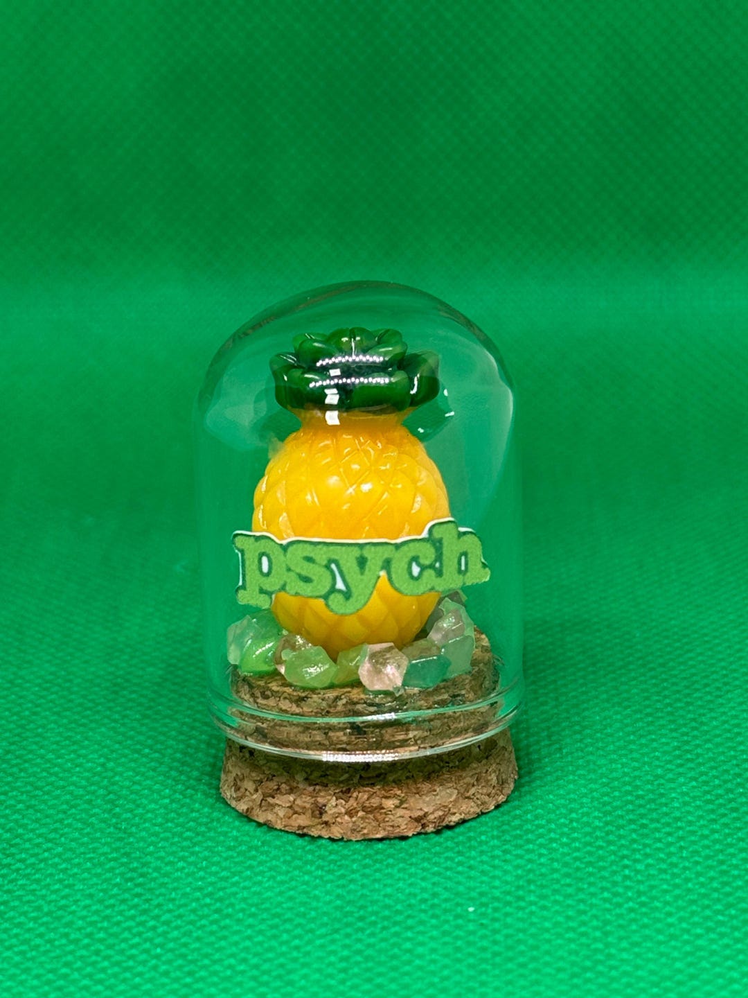 Psych Pineapple Theme Mini Desk/car Buddy! in Glass Cloche With Glow in ...