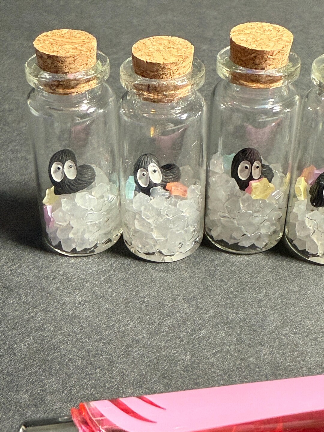 Tiny/miniature Soot Sprite in a Glass Vial! Glow-in-dark Pebbles! Car ...