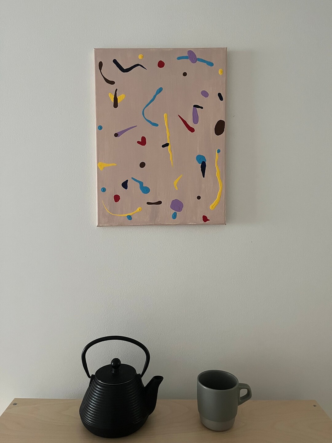 Minimalist Colorful Modern Abstract Art in Acrylics on Stretched Canvas ...