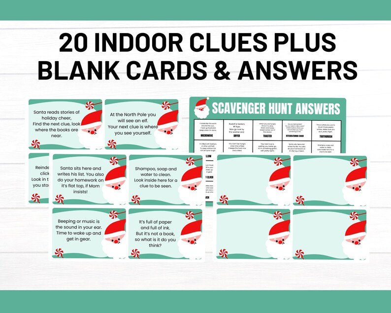 Indoor Christmas Treasure Hunt | Christmas Scavenger Hunt | Printable ...