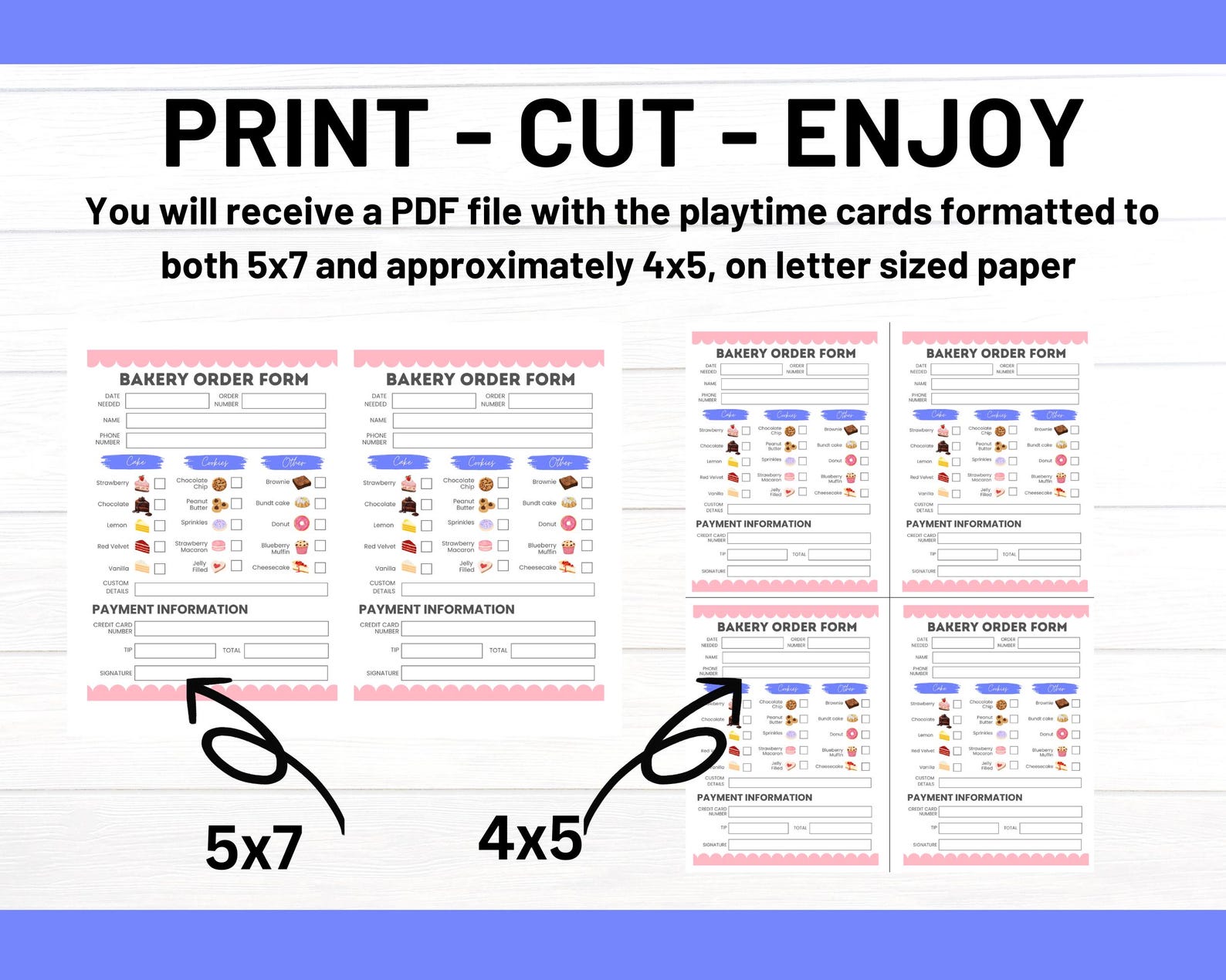 Bakery Pretend Play Order Form | Dessert Printable | Instant Download ...