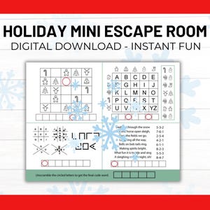 Mini Holiday Escape Room | Christmas Escape Room for Kids | Holiday ...