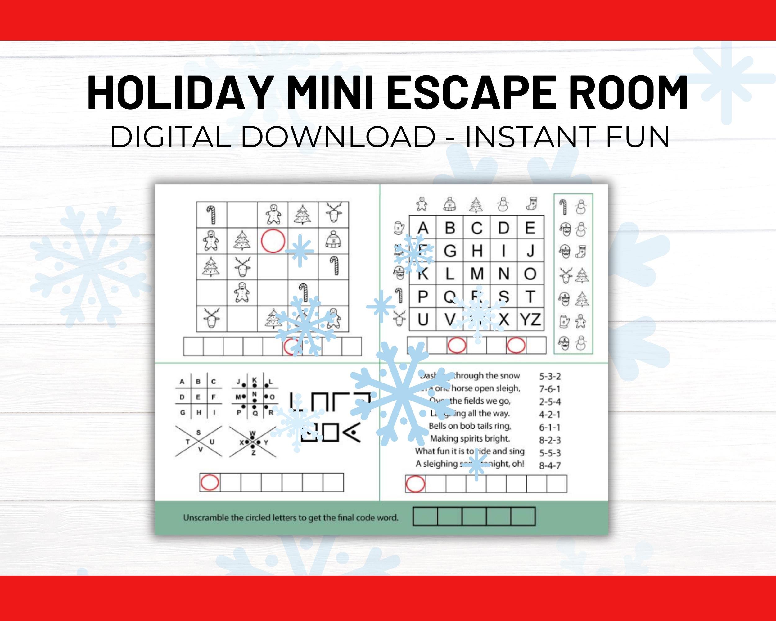 Mini Holiday Escape Room | Christmas Escape Room for Kids | Holiday ...