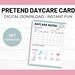 Daycare Pretend Play Sheet Babysitter Printable Instant Download ...