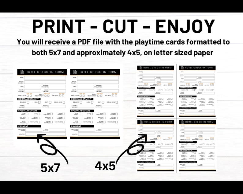 Pretend Hotel Check-in Printable | Hotel | Pretend Business Owner ...