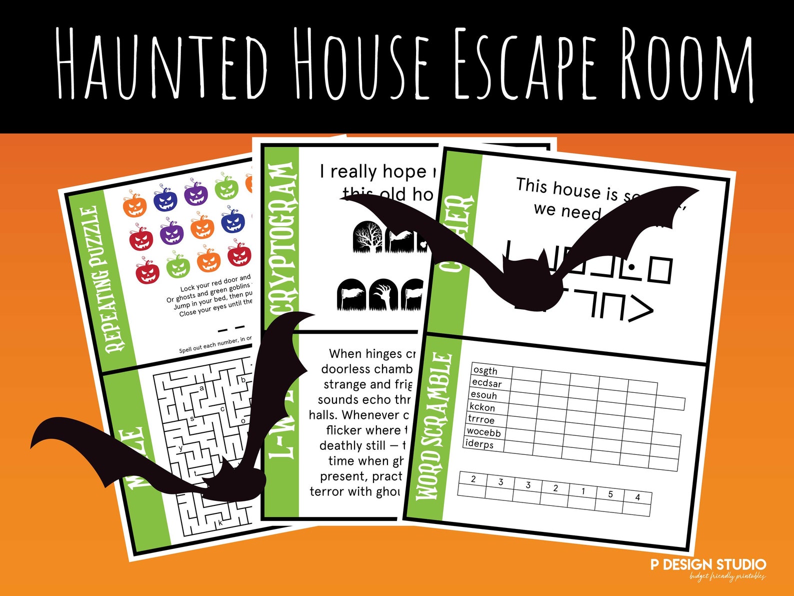 Haunted House Escape Room for Kids Kids Halloween Escape Room Halloween ...