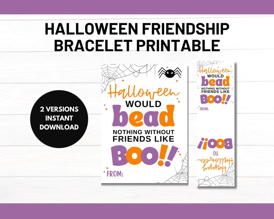 Halloween Friendship Bracelet Printable | You've Been Boo'd ...