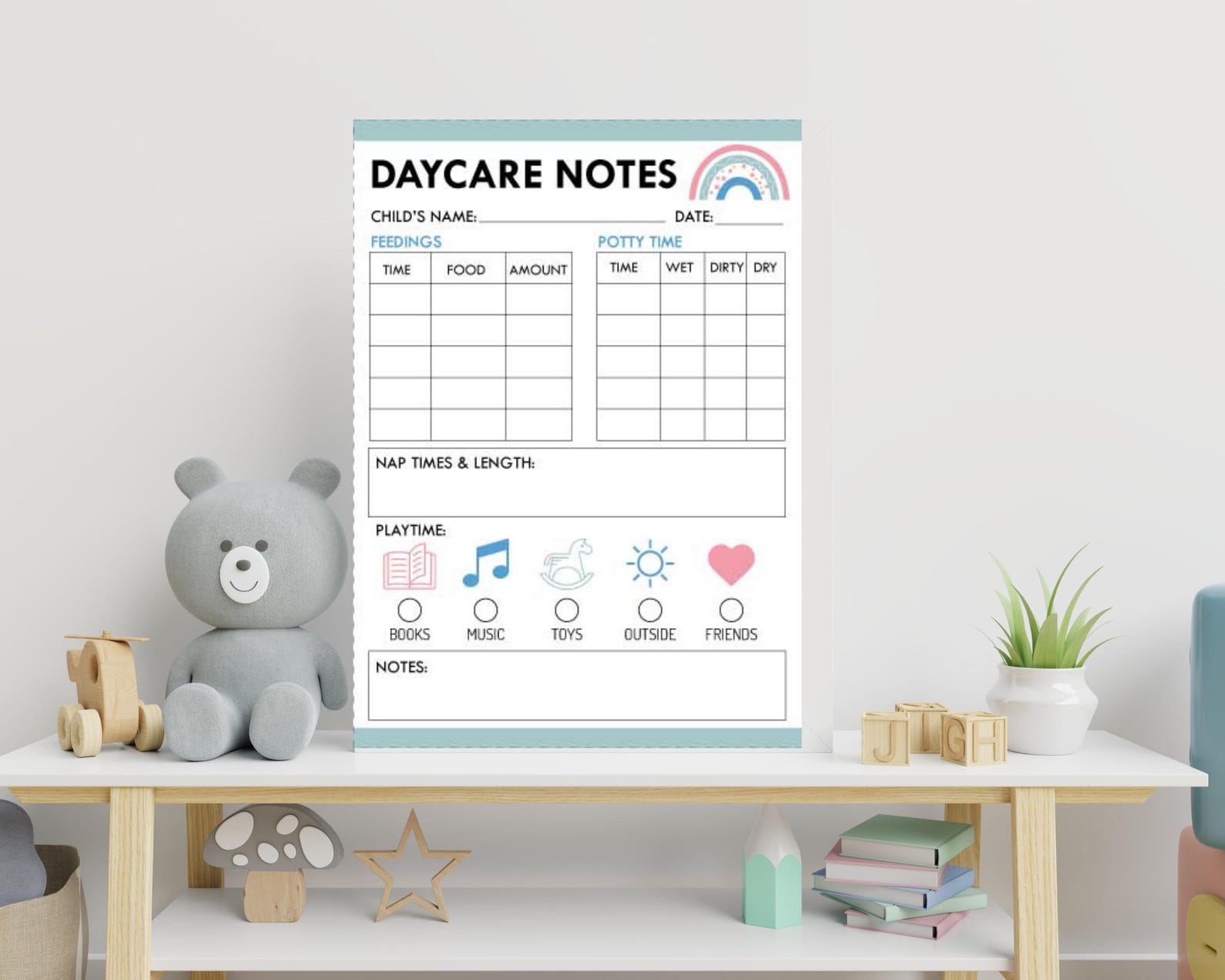 Daycare Pretend Play Sheet | Babysitter Printable | Instant Download ...