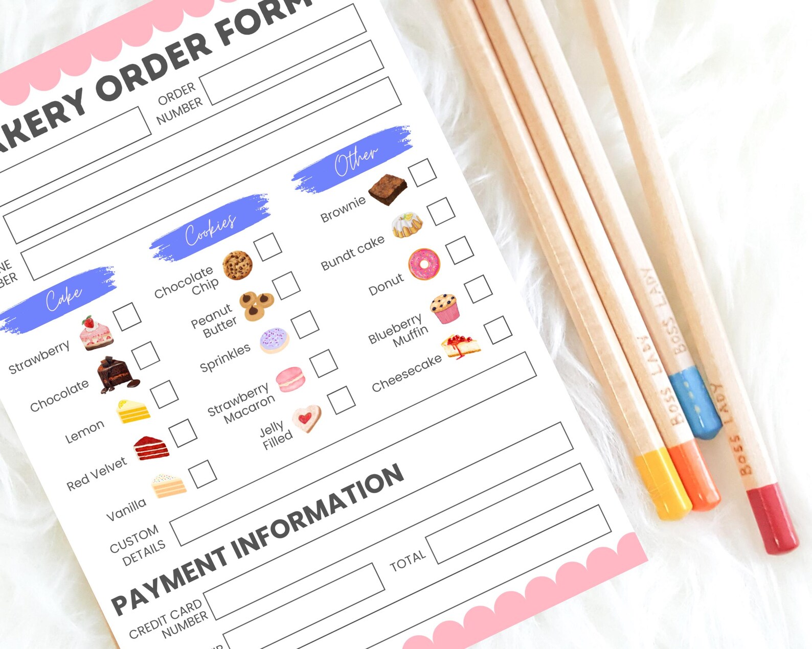 Bakery Pretend Play Order Form | Dessert Printable | Instant Download ...