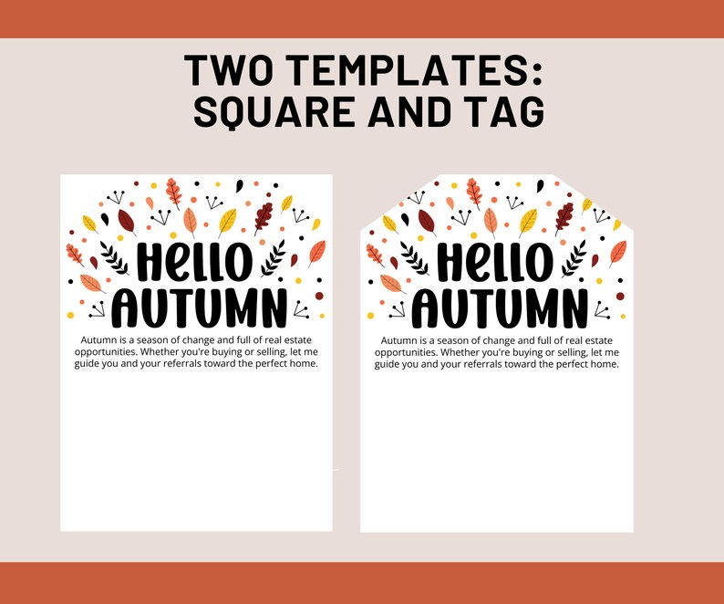 Realtor Fall Marketing Printable Tag, Autumn Real Estate Agent Lead ...