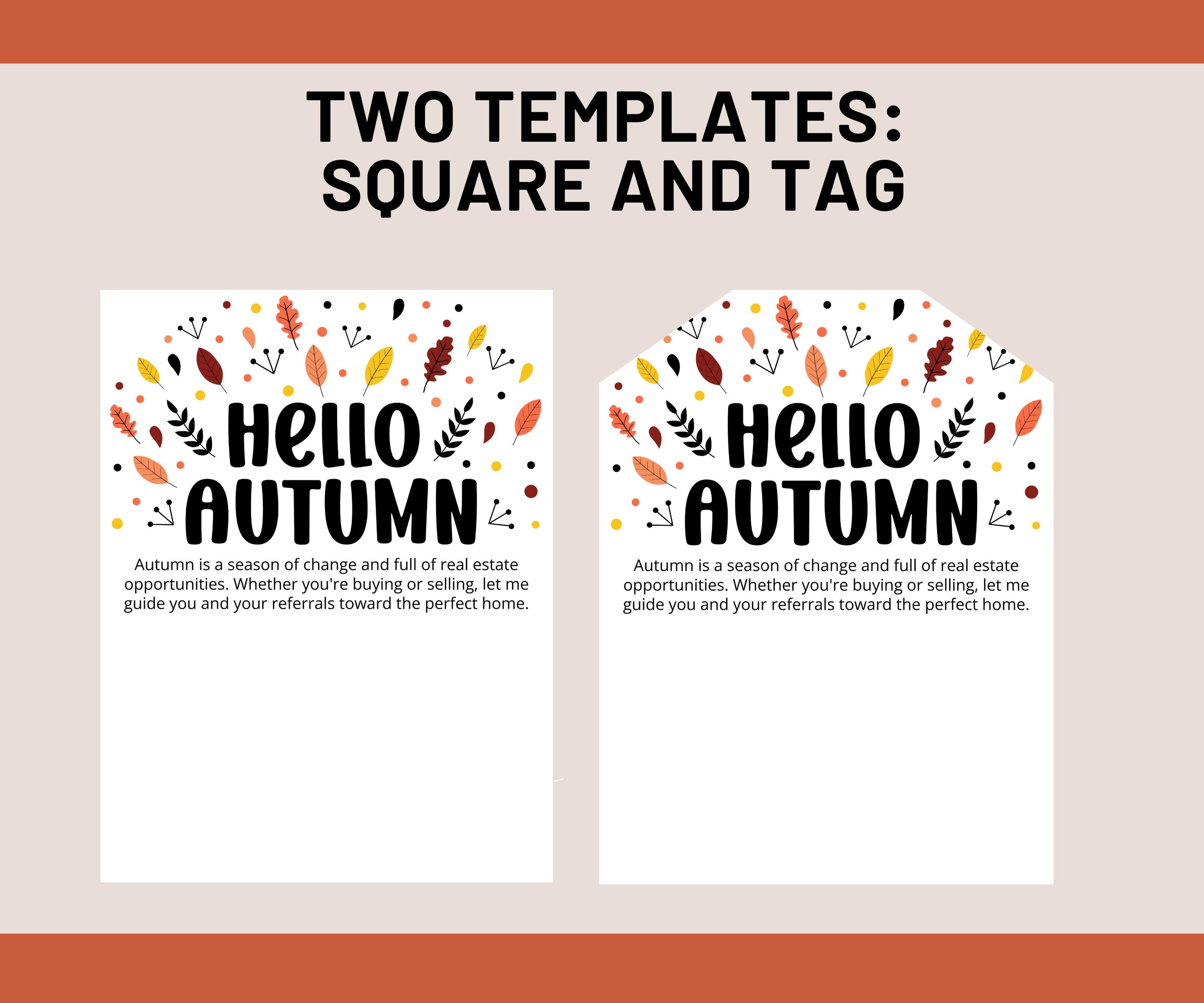 Realtor Fall Marketing Printable Tag, Autumn Real Estate Agent Lead ...