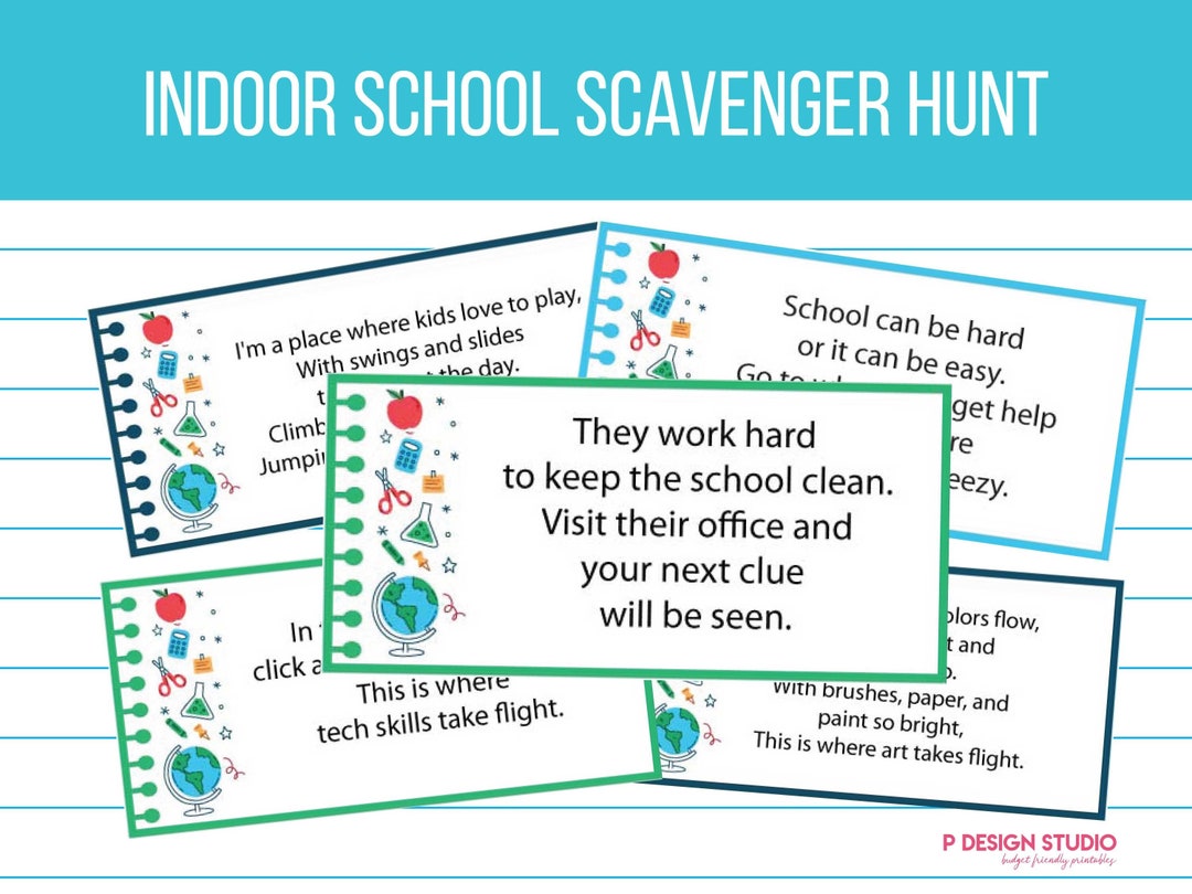 Back to School | Indoor School Scavenger Hunt | School Family Night ...