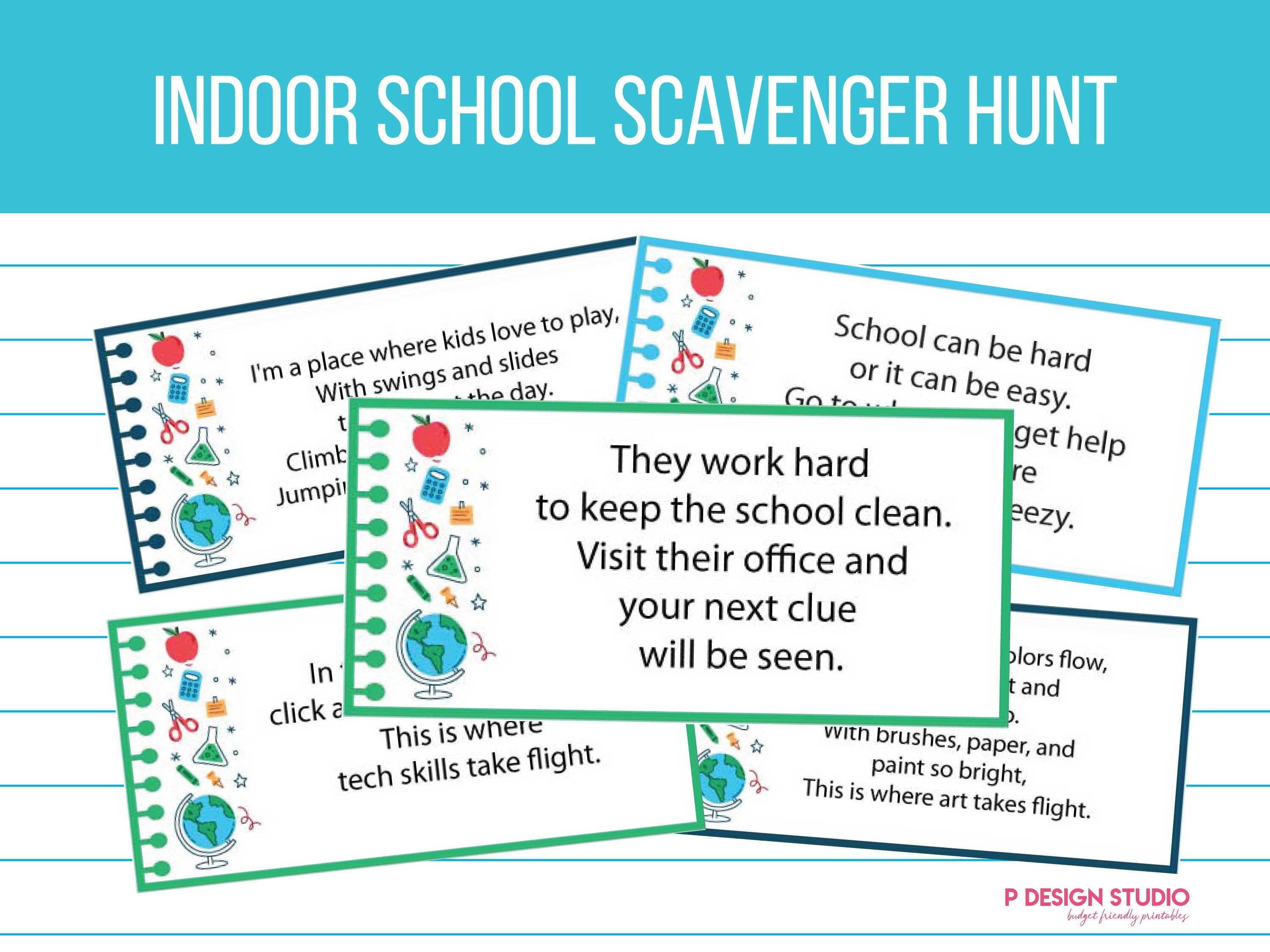 Back to School | Indoor School Scavenger Hunt | School Family Night ...