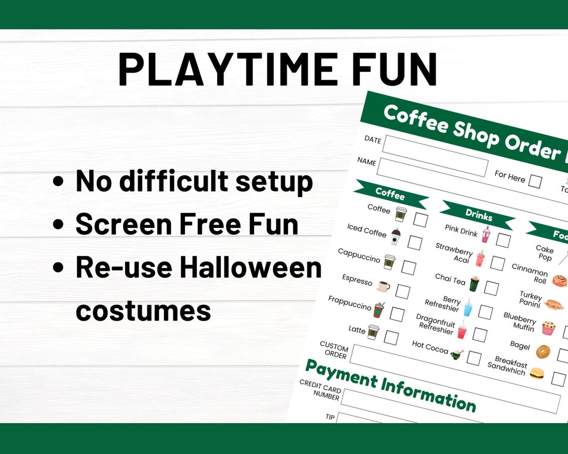 Pretend Coffee Shop Order Form | Printable Play Barista | Dramatic Play ...