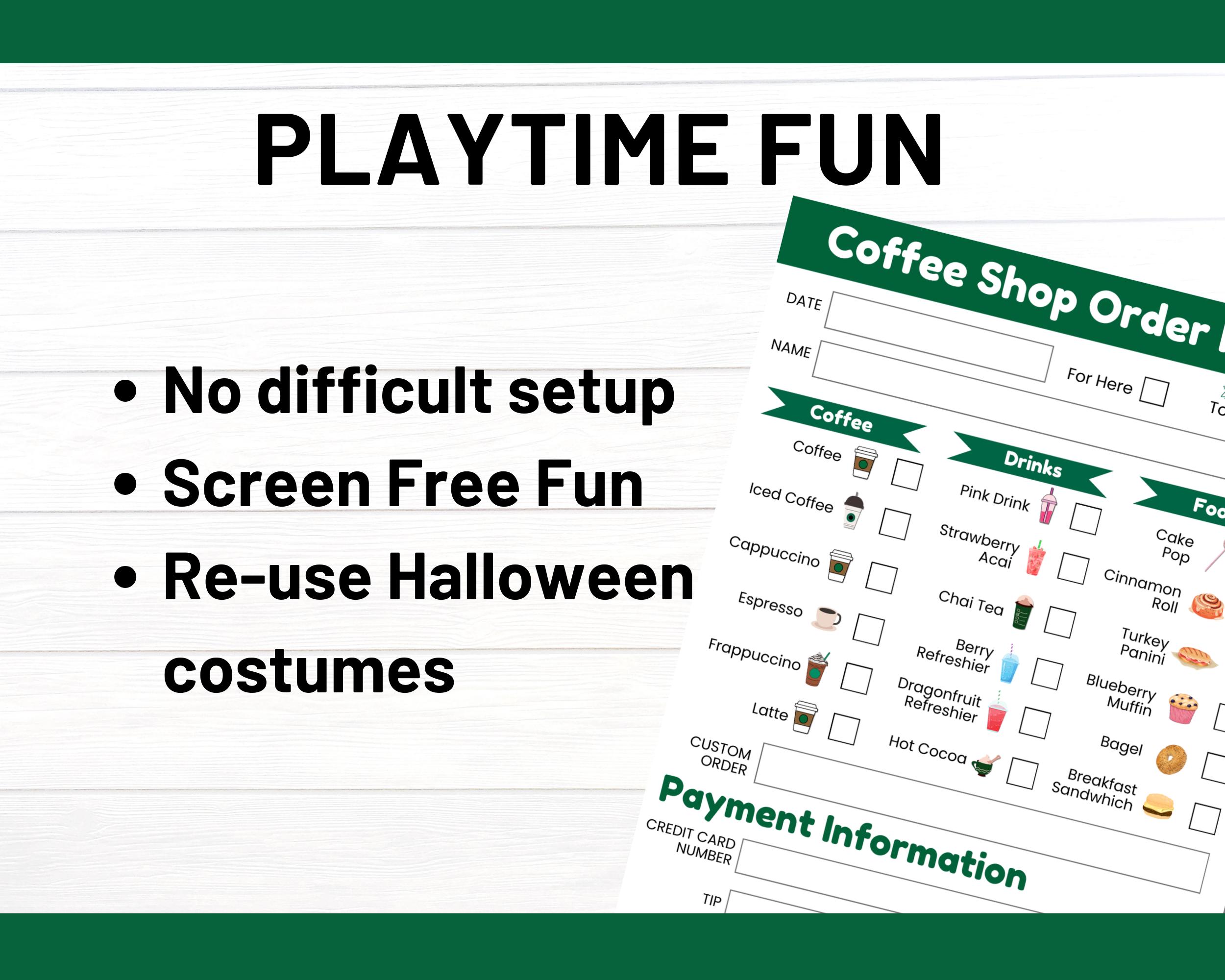 Pretend Coffee Shop Order Form | Printable Play Barista | Dramatic Play ...