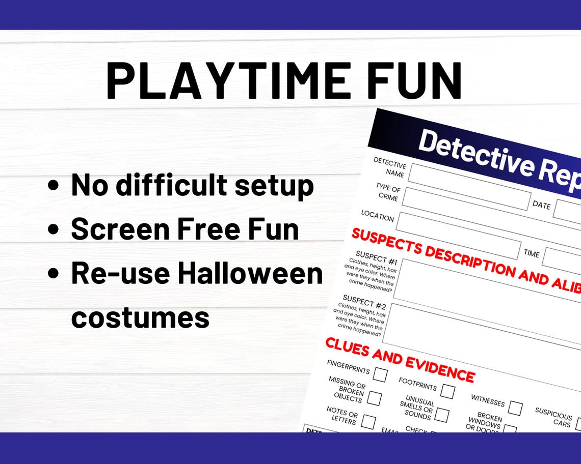 Pretend Detective Form | Printable Play Detective | Dramatic Play ...