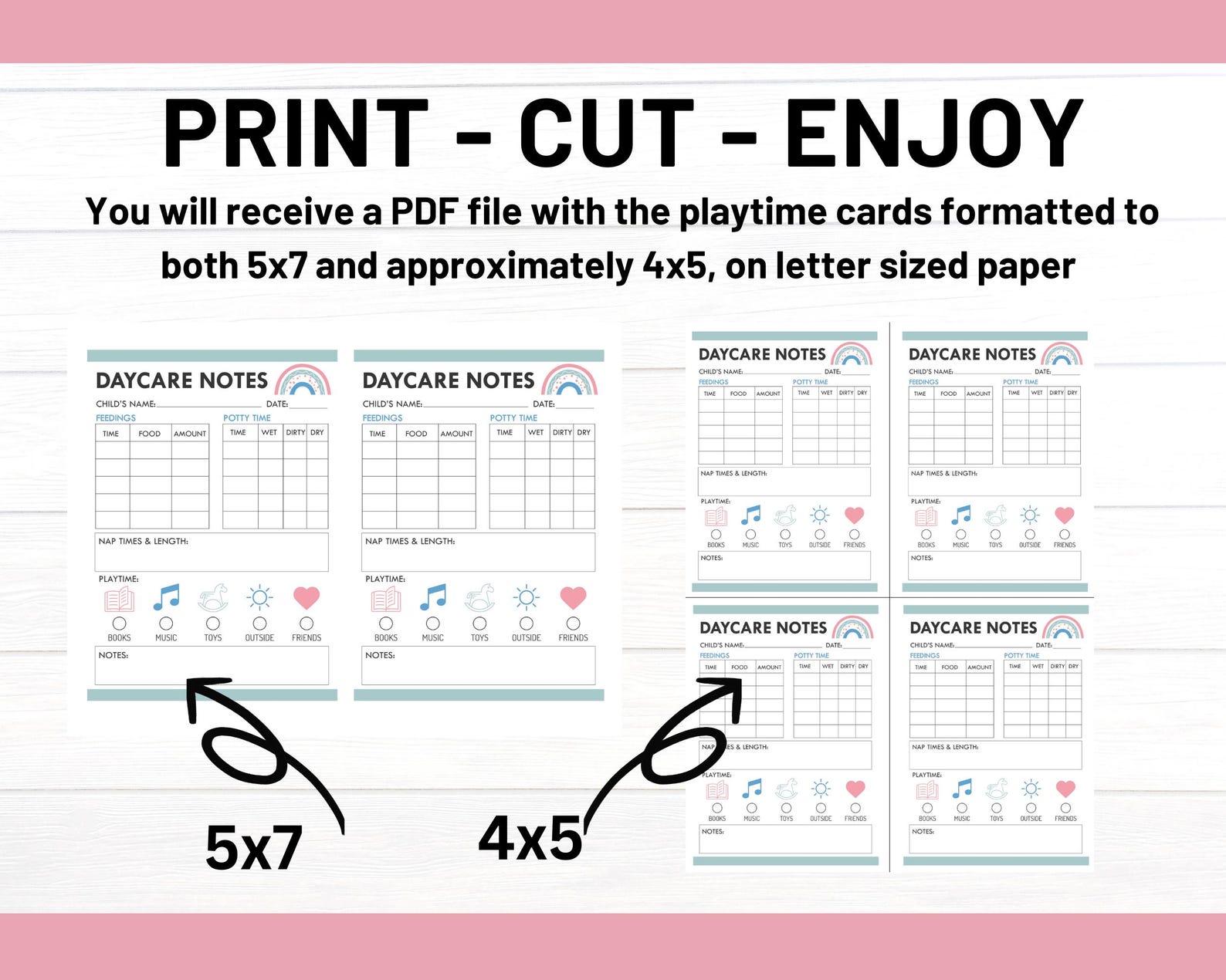 Daycare Pretend Play Sheet | Babysitter Printable | Instant Download ...