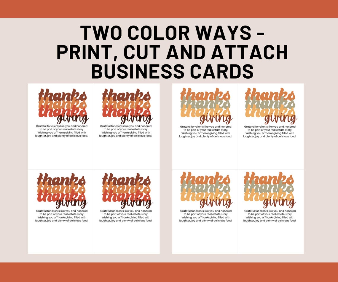 Realtor Thanksgiving Marketing Printable Tag, Autumn Real Estate Agent ...