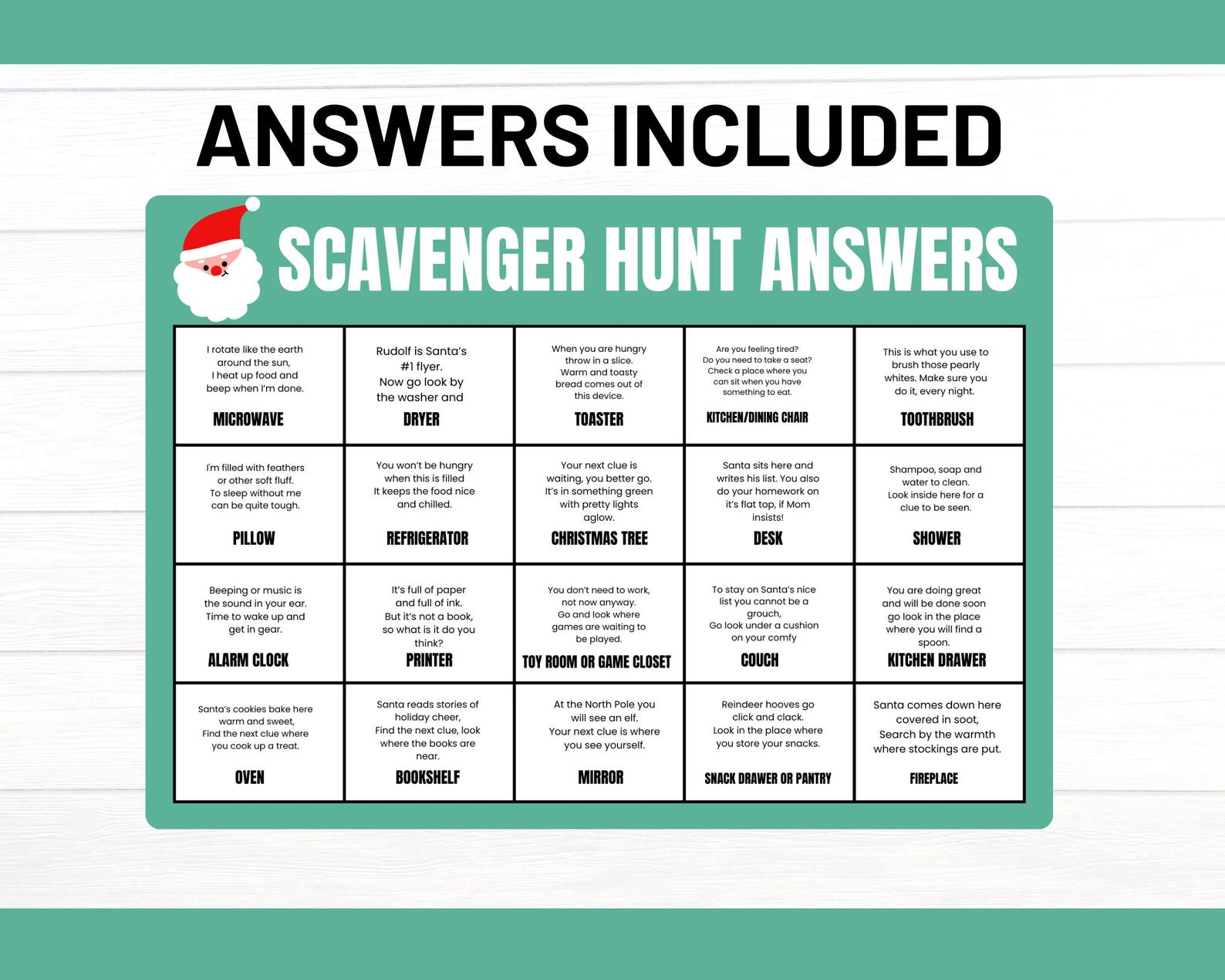 Indoor Christmas Treasure Hunt | Christmas Scavenger Hunt | Printable ...