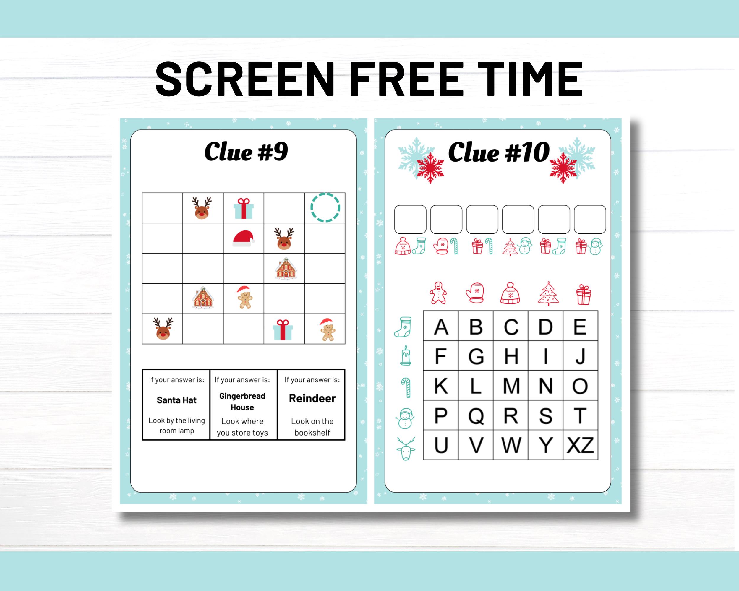 Indoor Christmas Puzzle Treasure Hunt, Christmas Scavenger Hunt ...