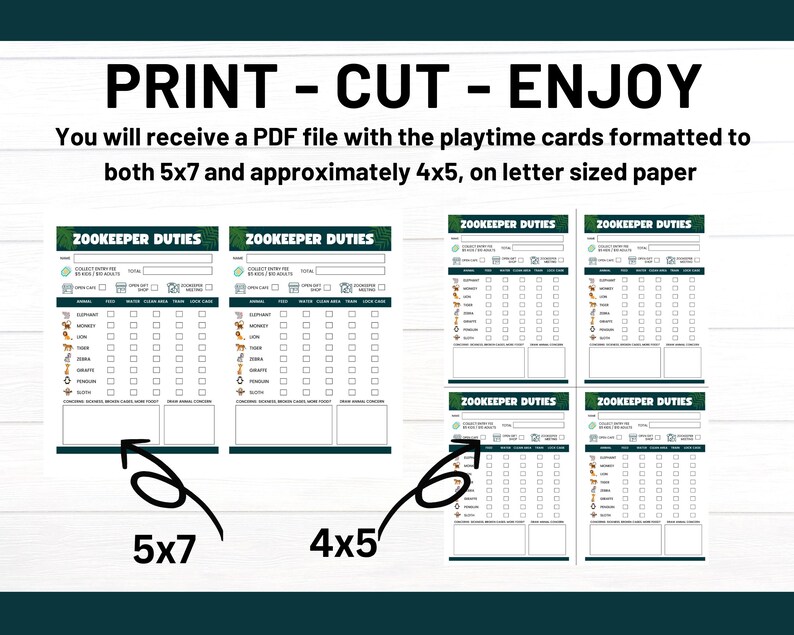 Pretend Zookeeper Printable | Zoo | Animal Checkup | Pretend Play ...