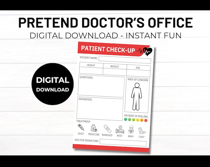 Doctors and Nurses Pretend Play Patient Report Form for Imaginative ...