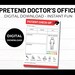 Doctor's Office Pretend Play Card, Medical Toy, Nurse Dramatic Play ...