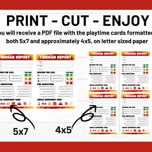 Pretend Fireman Report | Printable Play Fireman | Dramatic Play Fire ...