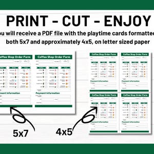 Pretend Coffee Shop Order Form | Printable Play Barista | Dramatic Play ...