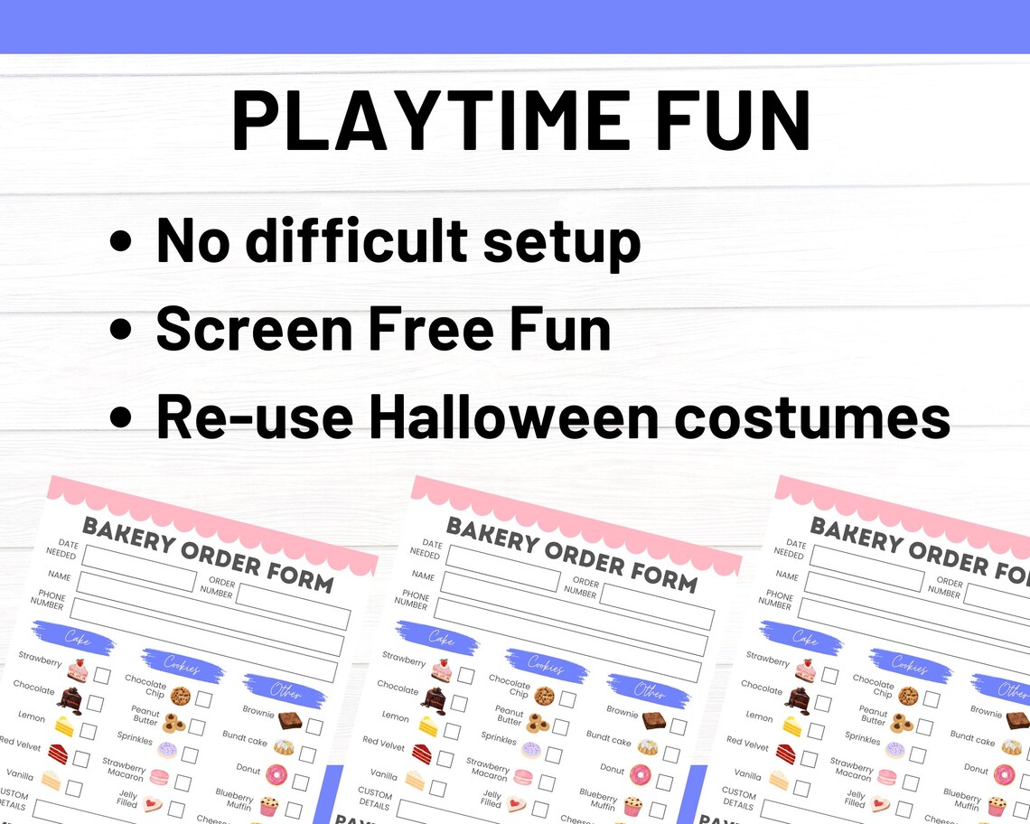 Bakery Pretend Play Order Form | Dessert Printable | Instant Download ...