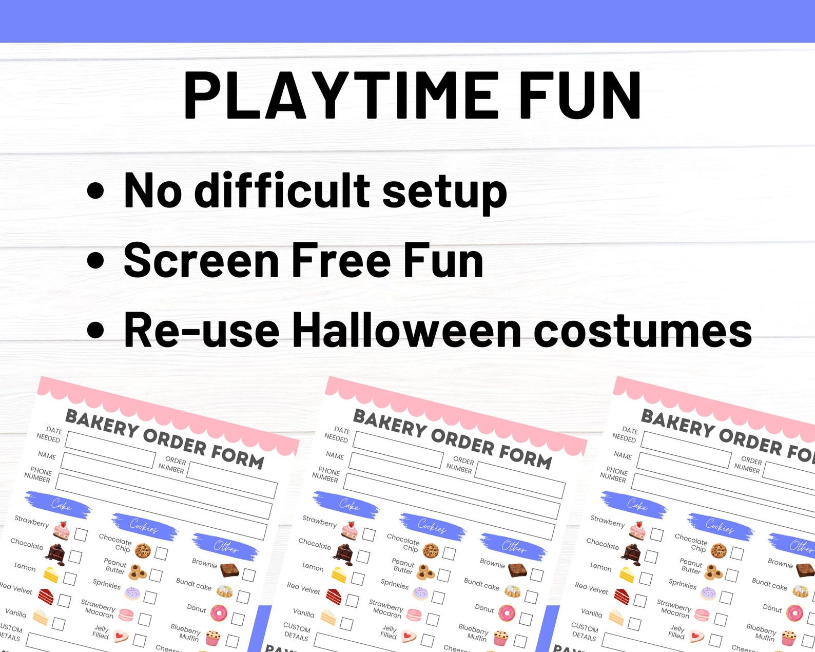 Bakery Pretend Play Order Form | Dessert Printable | Instant Download ...