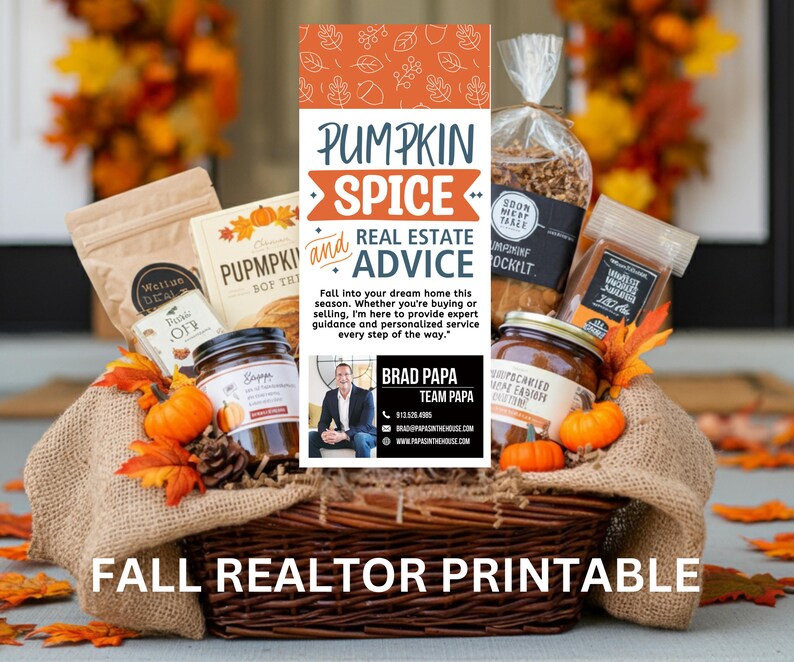 Realtor Fall Marketing Printable | Pumpkin Spice Real Estate Agent Lead ...