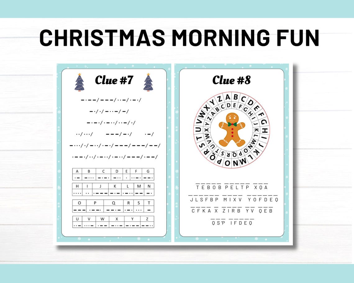 Indoor Christmas Puzzle Treasure Hunt, Christmas Scavenger Hunt ...