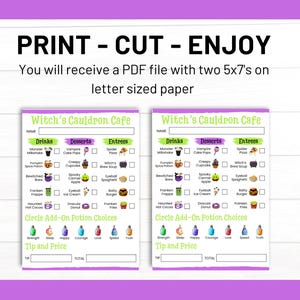 Witch's Cauldron Cafe Printable Halloween Pretend Play Costume Add on ...