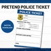 Kids Printable Police Ticket, Police Pretend Play, Pretend Police Play ...