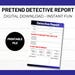 Pretend Detective Form | Printable Play Detective | Dramatic Play ...