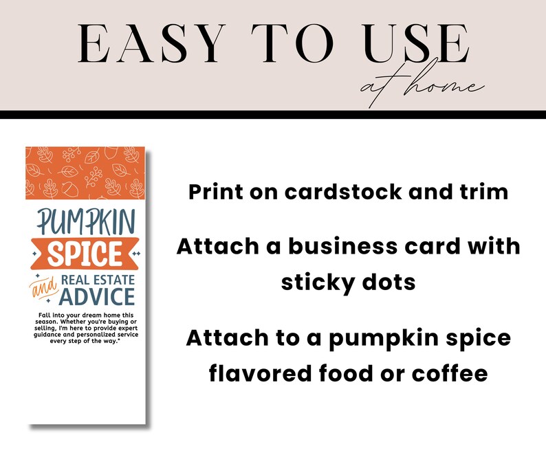Realtor Fall Marketing Printable | Pumpkin Spice Real Estate Agent Lead ...