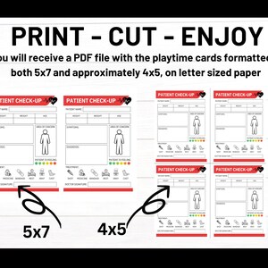 Doctor's Office Pretend Play Card, Medical Toy, Nurse Dramatic Play ...