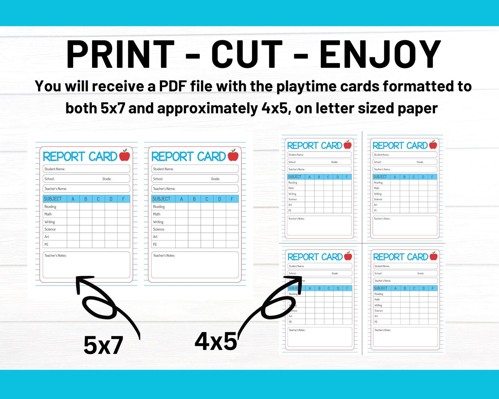 School Report Card | Teacher | Pretend Play | School Printable ...