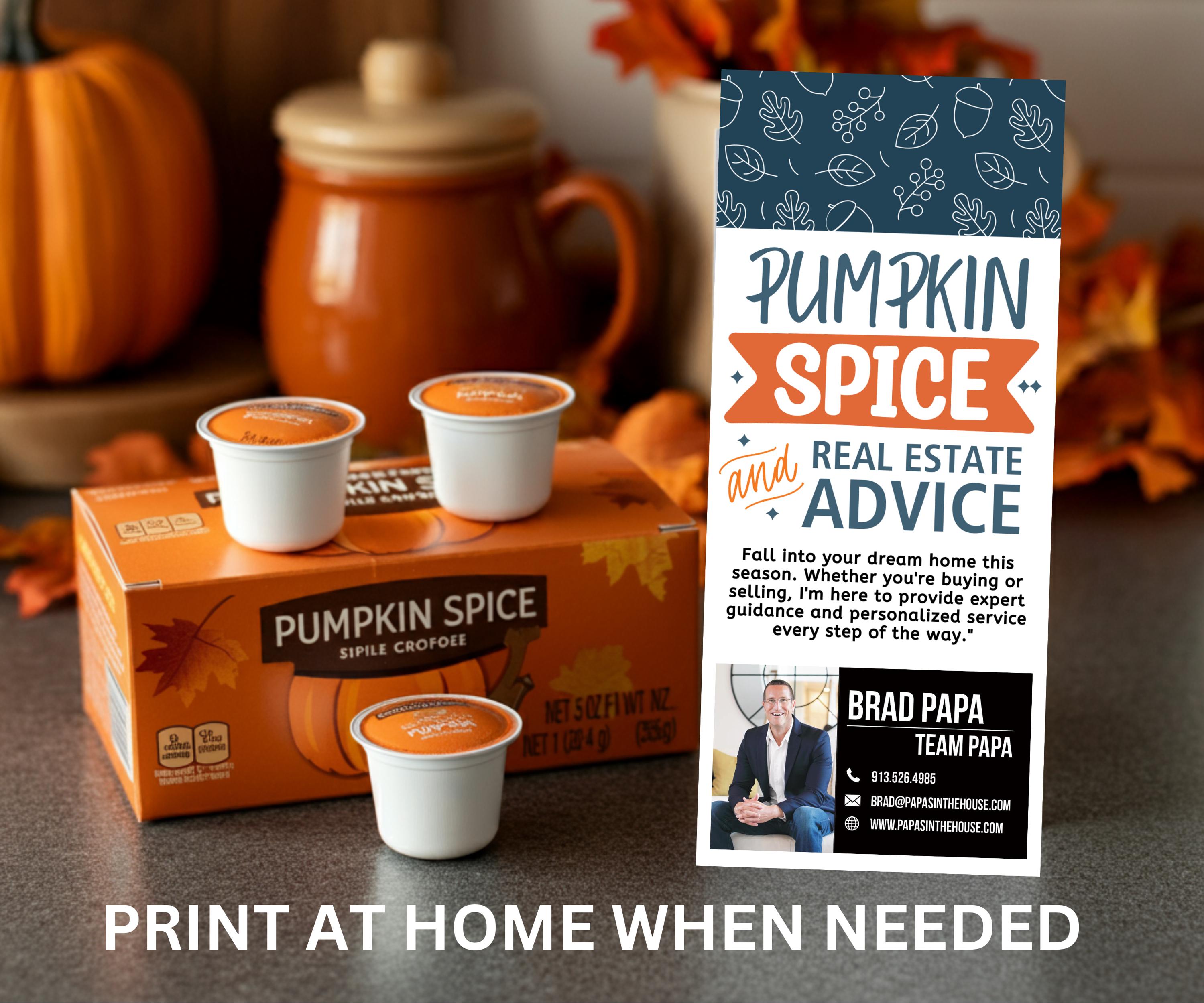 Realtor Fall Marketing Printable | Pumpkin Spice Real Estate Agent Lead ...