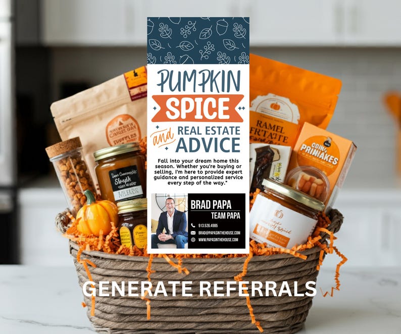 Realtor Fall Marketing Printable | Pumpkin Spice Real Estate Agent Lead ...