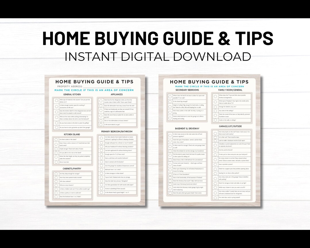 Home Buying Guide and Tips | House Hunting Checklist | First Time Home ...