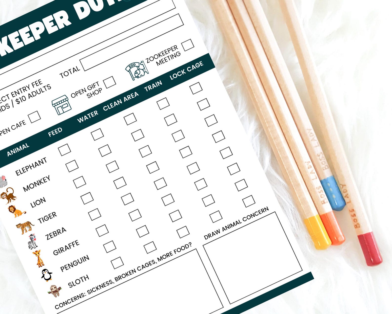 Pretend Zookeeper Printable | Zoo | Animal Checkup | Pretend Play ...