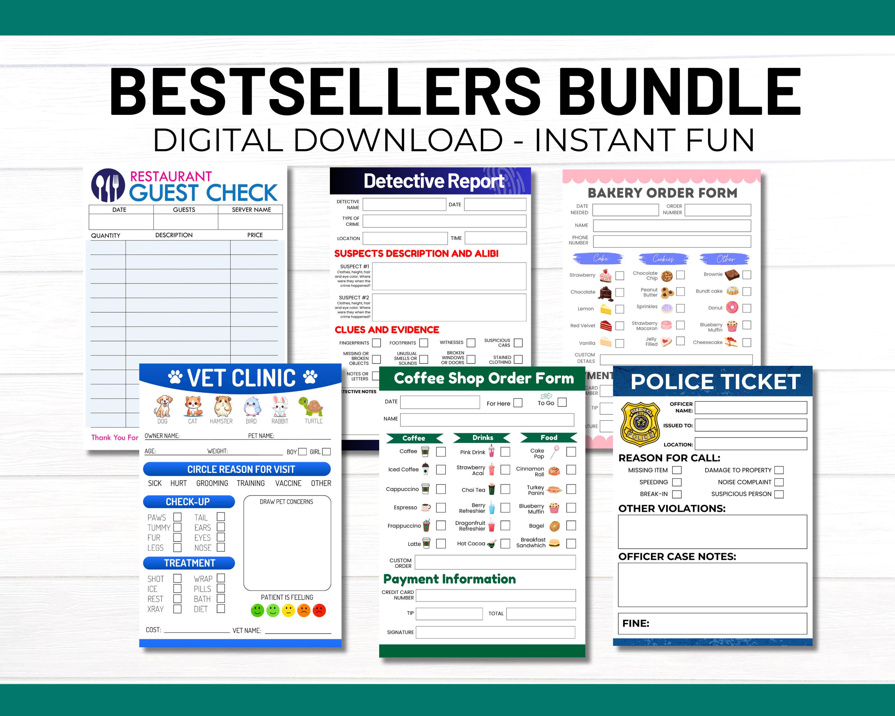 Playtime Toys Digital Download Bundle, Imagination Role-play Set ...