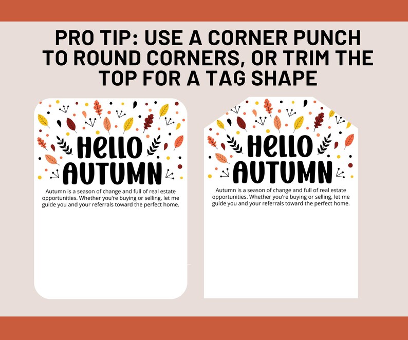 Realtor Fall Marketing Printable Tag, Autumn Real Estate Agent Lead ...