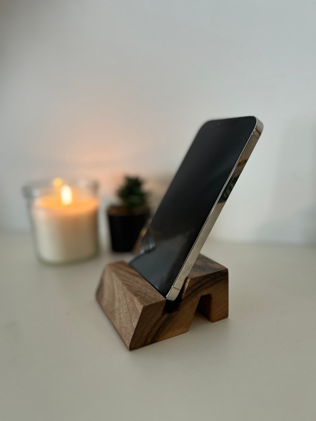 Wooden Phone Holder iPhone Holder, Wood Phone Stand Unique Phone Stand ...